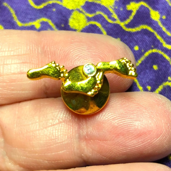 Accessories | Vintage Gold Tone Footsteps Lapel Pin Tie Tack With Tiny ...